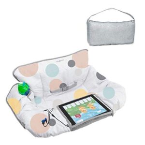 lulyboo baby shopping and grocery cart and highchair cover features ipad cell phone tablet device clear pockets for toddler - machine washable cover folds into bag fit most carts and chairs