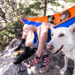 GRAND TRUNK Double Deluxe Hammock with Hanging Straps and Carabiners - Made from Parachute Nylon Fabric and Holds Two Peoople or 400lbs (Olive Green/Khaki)