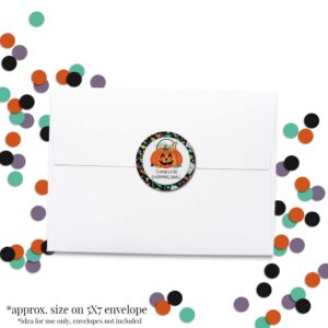 Halloween Themed Thank You For Shopping Small Customer Appreciation Sticker Labels for Small Businesses, 60 1.5" Circle Stickers by AmandaCreation, Great for Envelopes, Postcards, Direct Mail, & More!