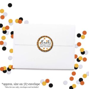 Candy Corn Halloween Fall & Autumn Thank You Customer Appreciation Sticker Labels for Small Businesses, 60 1.5" Circle Stickers by AmandaCreation, Great for Envelopes, Postcards, Direct Mail, & More!