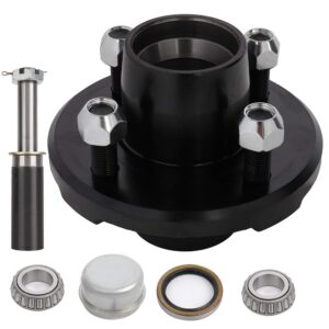 eccpp boat trailer hub kit 4 bolt 1-1/16 l44649 black round spindles 2,000 lbs axle kit idler hubs