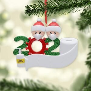 2021 Quarantine Personalized Ornaments Personalized Survived Family Ornament Christmas Holiday Decorations (Family of 2)