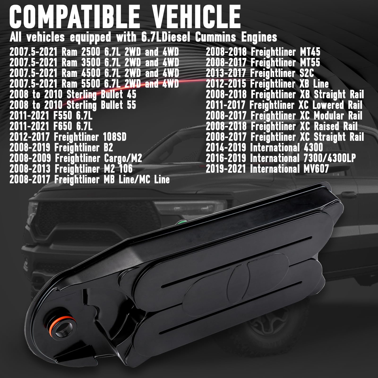 WEILEITE 6.7 Cummins Crankcase Ventilation Filter CCV Breather Fit For Dodge Ram 2500 3500 4500 5500 2008-2021 6.7L Diesel ISB Engine Element Replaces CV52001 904-418 4936636 68002433AC 68002433AB