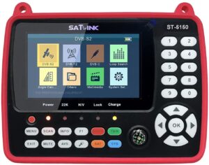 satellite finder signal finder, vislone hd satellite tv signal finder st-5150 dvb-s2/t2/c combo digital handheld signal meter satellite finder h.265 hevc mpeg-4 4.3 inch tft lcd us plug