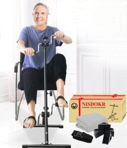 pedal exerciser bike hand arm leg and knee peddler adjustable fitness equipment for seniors, elderly home pedal exercise bike for total body, with gift box