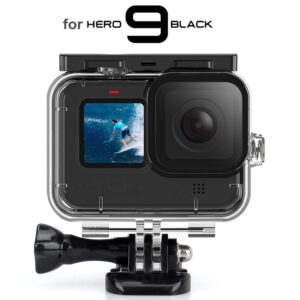 QKOO for GoPro Hero 12/11/10/9 Black 50m Underwater Waterproof Case Diving Protective Cover Housing Mount for GoPro 9 10 11 12 Black Accessories