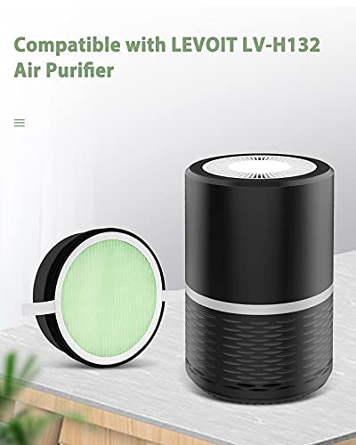 2-Pack LV-H132 Replacement Filter for LEVOIT LV-H132 Air Purifier, 3-in-1with Pre-Filter, True HEPA Filter, Replace LV-H132-RF