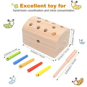 Giggles Montessori Carrot Harvest - Wooden Educational Toys for Boys and Girls - Preschool Learning Gift - Toddlers Wood Game – Shape Sorting Toy - Worm Toy Playset - for Age 1 2 3 Year Old