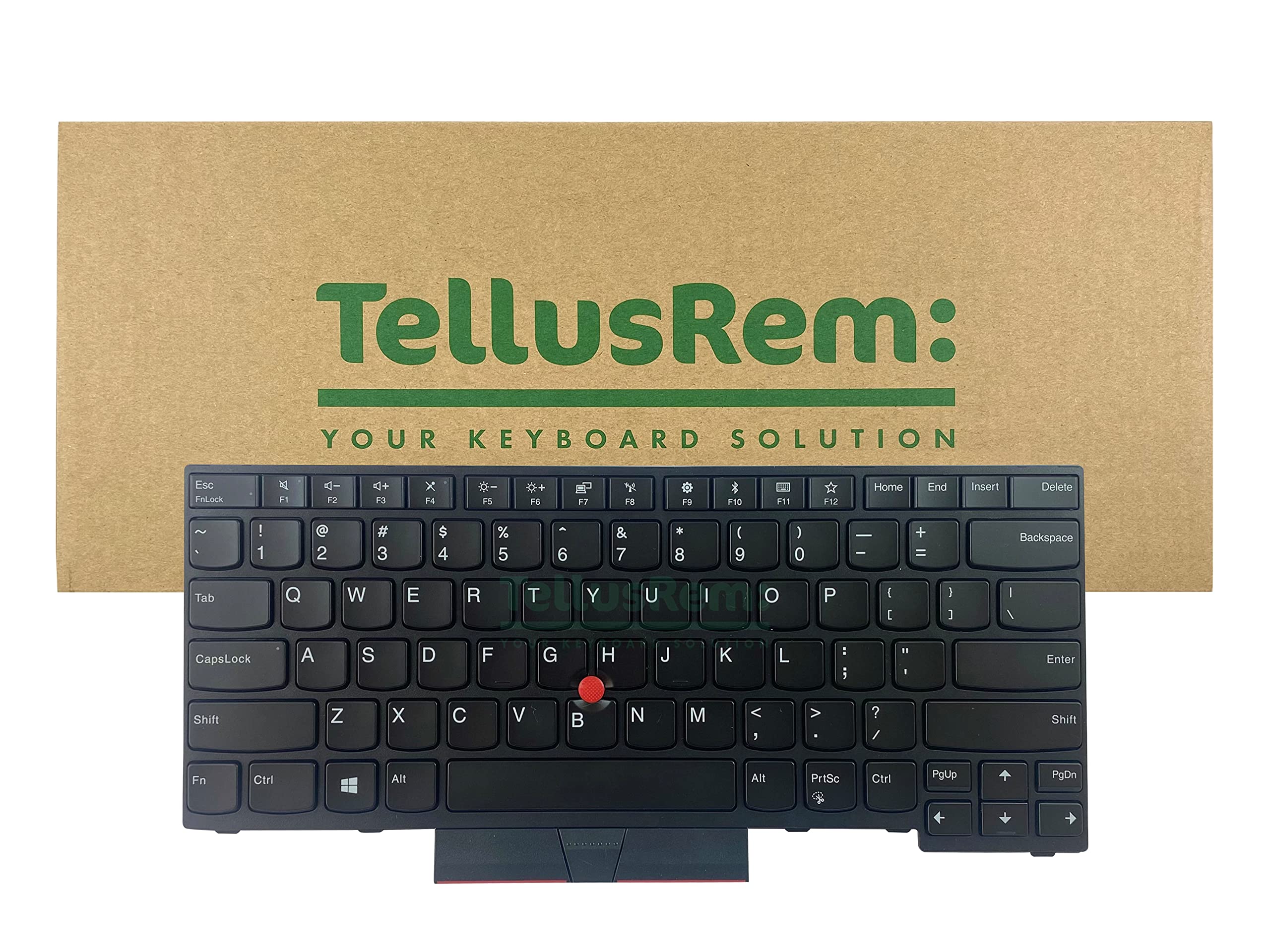 TellusRem Replacement Lenovo T480s Regular Black - US Non-Backlit Keyboard for Lenovo Thinkpad T480s, T490, E490, L480, L490, L380, L390, L380 Yoga, L390 Yoga, E490, E480