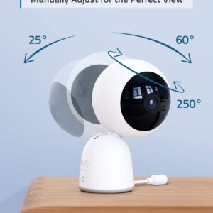 eufy Security Video and Audio Baby Monitor, 720p Resolution, Large 5” Display, 5,200 mAh Battery, 2-Way Audio, Night Vision, Lullaby Player, 1000 ft Range, Manual Pan & Tilt (Renewed)