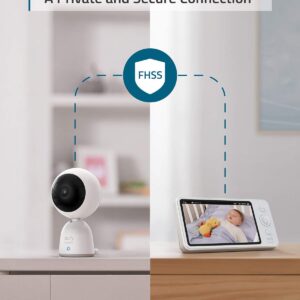 eufy Security Video and Audio Baby Monitor, 720p Resolution, Large 5” Display, 5,200 mAh Battery, 2-Way Audio, Night Vision, Lullaby Player, 1000 ft Range, Manual Pan & Tilt (Renewed)