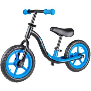 albott balance bike training bike for 18 months kids - no pedal 12" push bikes with footrest for baby toddlers (black)