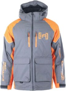 clam outdoors rise float parka - medium gray/orange