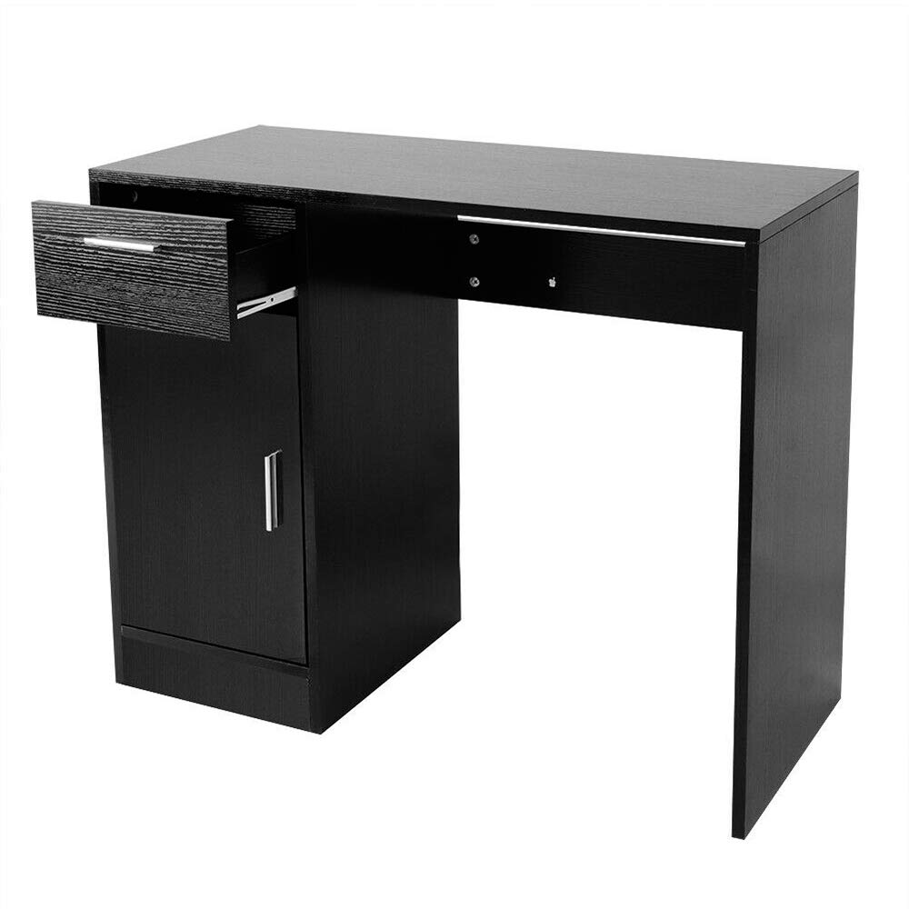 Thaweesuk Shop New Black Computer Desk PC Laptop Table Study Workstation Home Office w/Drawer Furniture Particle Board 35.4" L x 15.74" W x 29.5" H