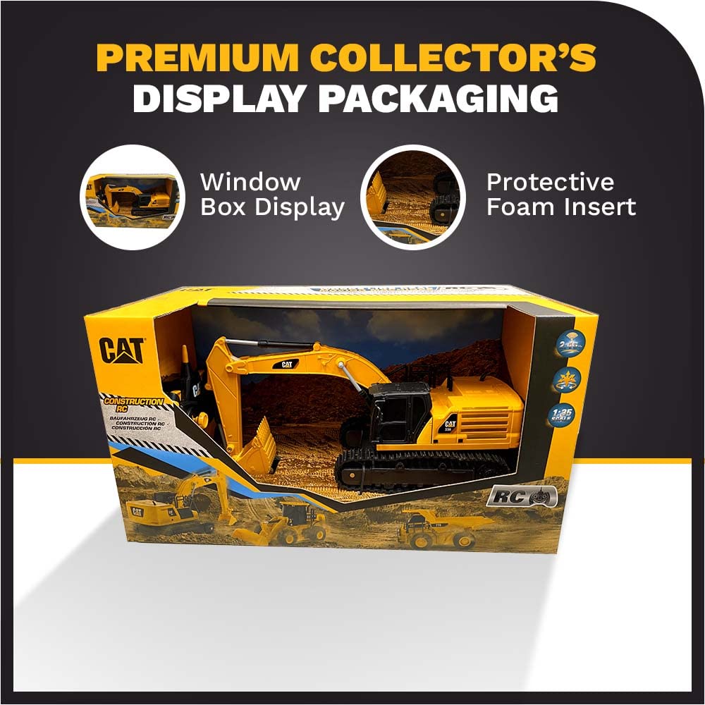 Caterpillar Diecast Masters 23001 - Remote Controlled RC Chain Excavator 336 Next Gen, Detailed, Realistic Cat Construction Vehicle in 1:35, Approx. 29.5 x 9 x 15 cm, Approx. 25 m Range, from 8 Years