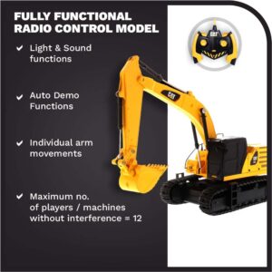 Caterpillar Diecast Masters 23001 - Remote Controlled RC Chain Excavator 336 Next Gen, Detailed, Realistic Cat Construction Vehicle in 1:35, Approx. 29.5 x 9 x 15 cm, Approx. 25 m Range, from 8 Years