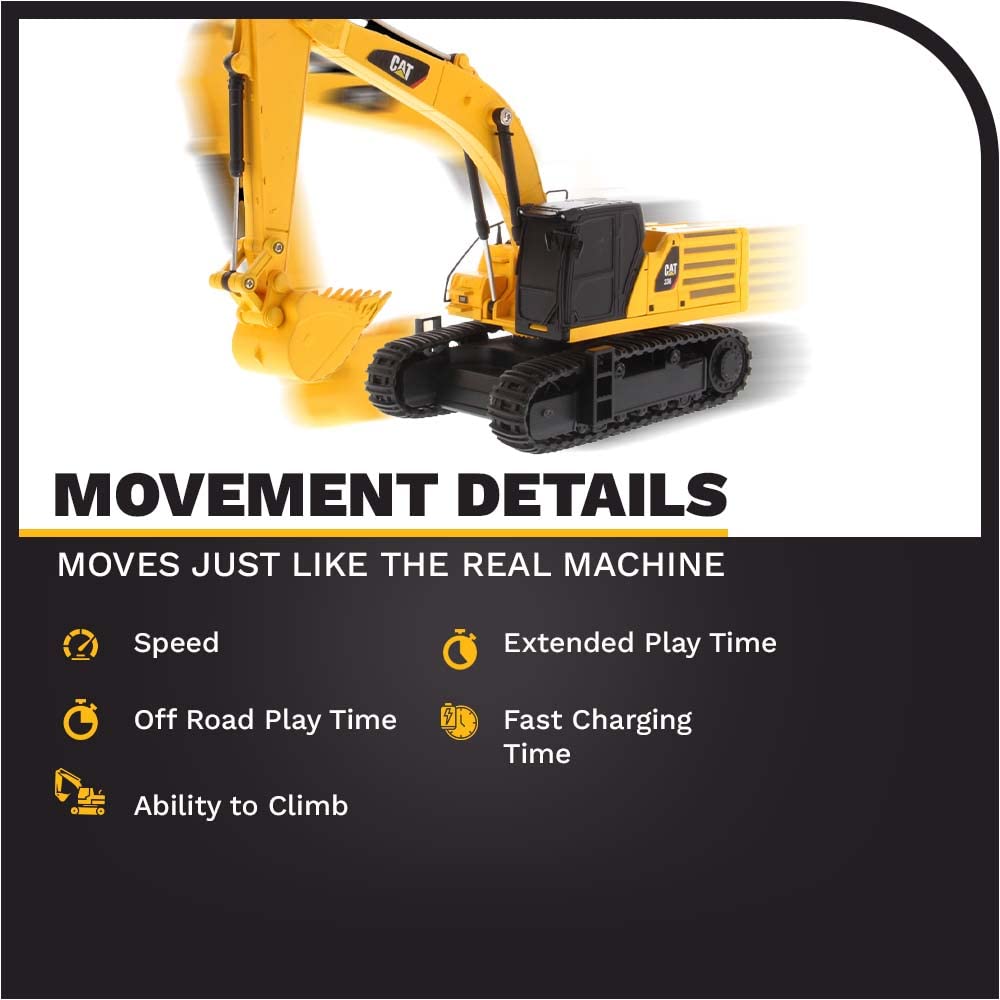 Caterpillar Diecast Masters 23001 - Remote Controlled RC Chain Excavator 336 Next Gen, Detailed, Realistic Cat Construction Vehicle in 1:35, Approx. 29.5 x 9 x 15 cm, Approx. 25 m Range, from 8 Years