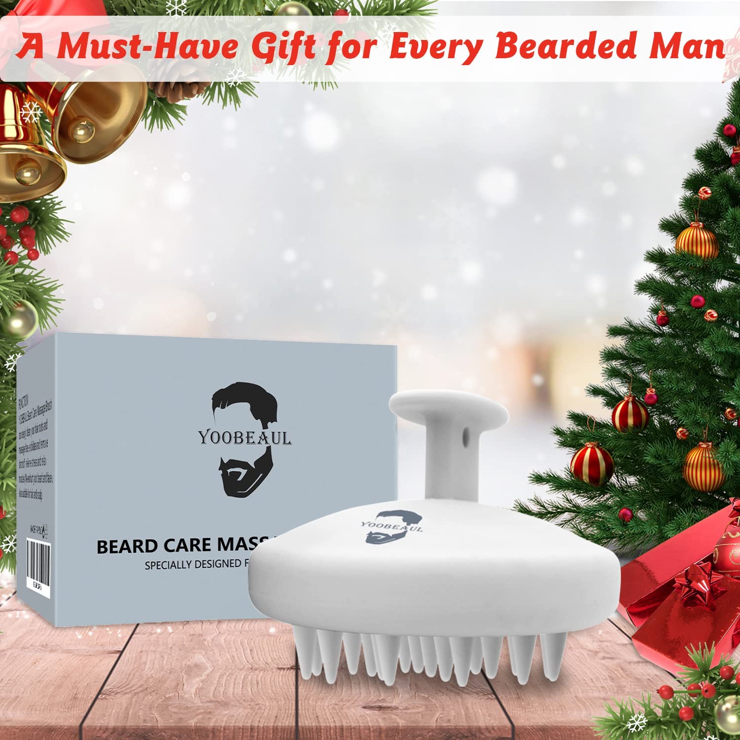 AOLDHYY lp Massager Scalp Scrubber Beard Brush for Men, Wet Dry Shampoo Brush Designed for Men, Hair& Beard Scrubber, Gift for Men