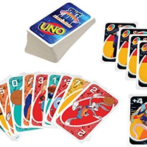 Mattel Games UNO Space Jam: A New Legacy Themed Card Game Featuring 112 Cards with Movie Graphics, Kid, Movie & Sports Fan Gift Ages 7 Years & Older.