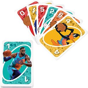 Mattel Games UNO Space Jam: A New Legacy Themed Card Game Featuring 112 Cards with Movie Graphics, Kid, Movie & Sports Fan Gift Ages 7 Years & Older.