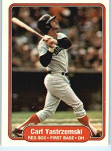 1982 fleer baseball card #312 carl yastrzemski boston red sox official mlb trading card (raw condition - ex or better)