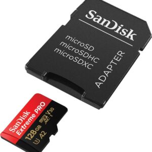 SanDisk Extreme PRO (UHS-1 U3 / V30) A2 128GB MicroSD Memory Card (2 Pack) for GoPro Hero9 Camera (Hero 9 Black) SDSQXCY-128G-GN6MA Bundle with (1) Everything But Stromboli SD & Micro SDXC Card Reader