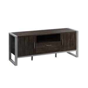 sauder rock glen credenza, l: 59.06" x w: 17.72" x h: 23.66", blade walnut finish