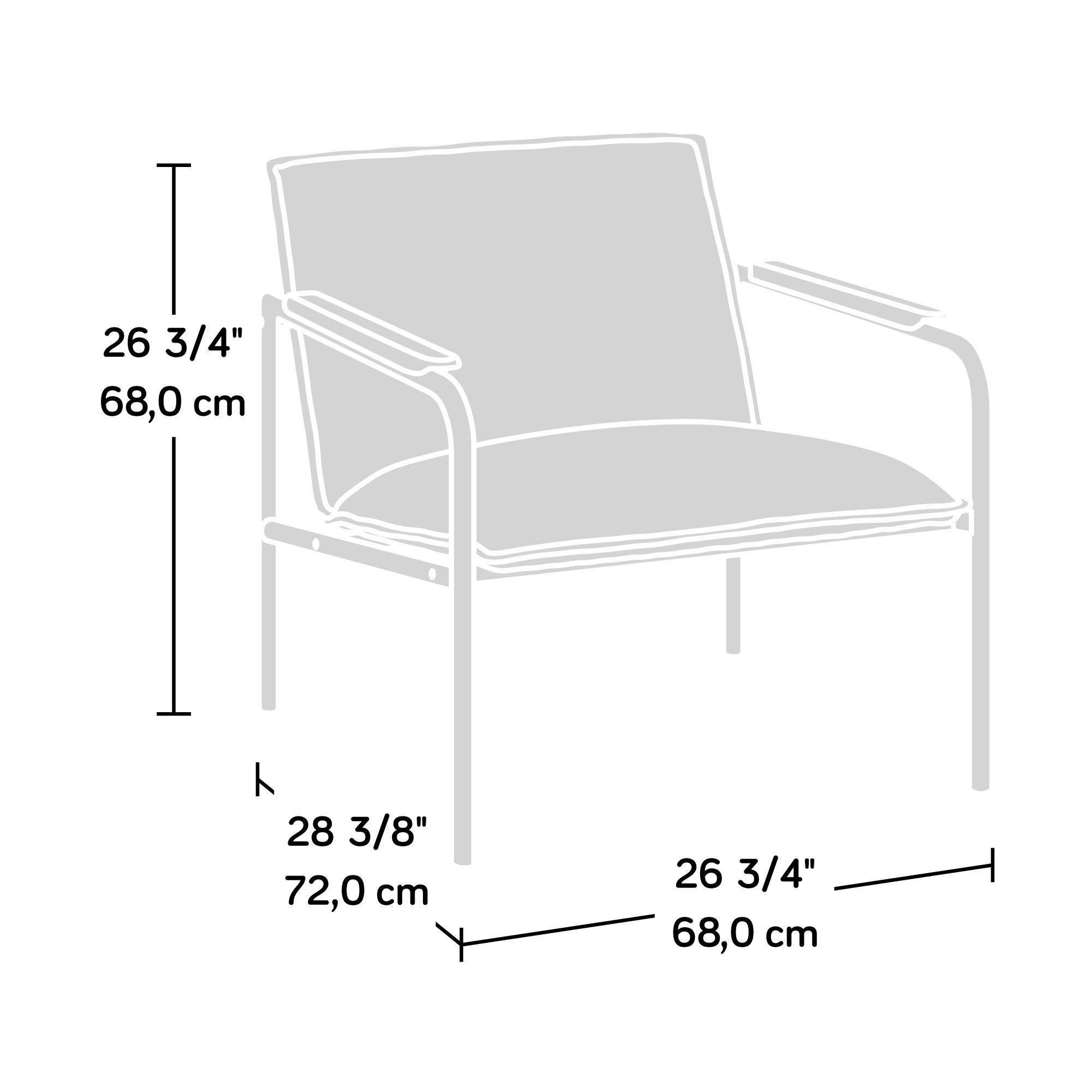 Sauder Coral Cape Lounge Chair, L: 26.77" x W: 28.35" x H: 26.77", Ivory finish