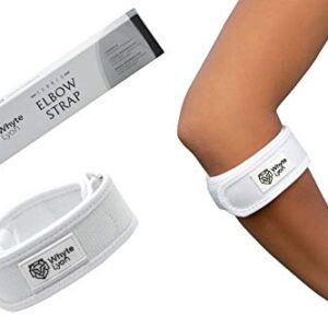 Whyte Lyon Tennis Elbow Brace, 1 Pack, for Women and Men, White