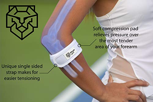 Whyte Lyon Tennis Elbow Brace, 1 Pack, for Women and Men, White