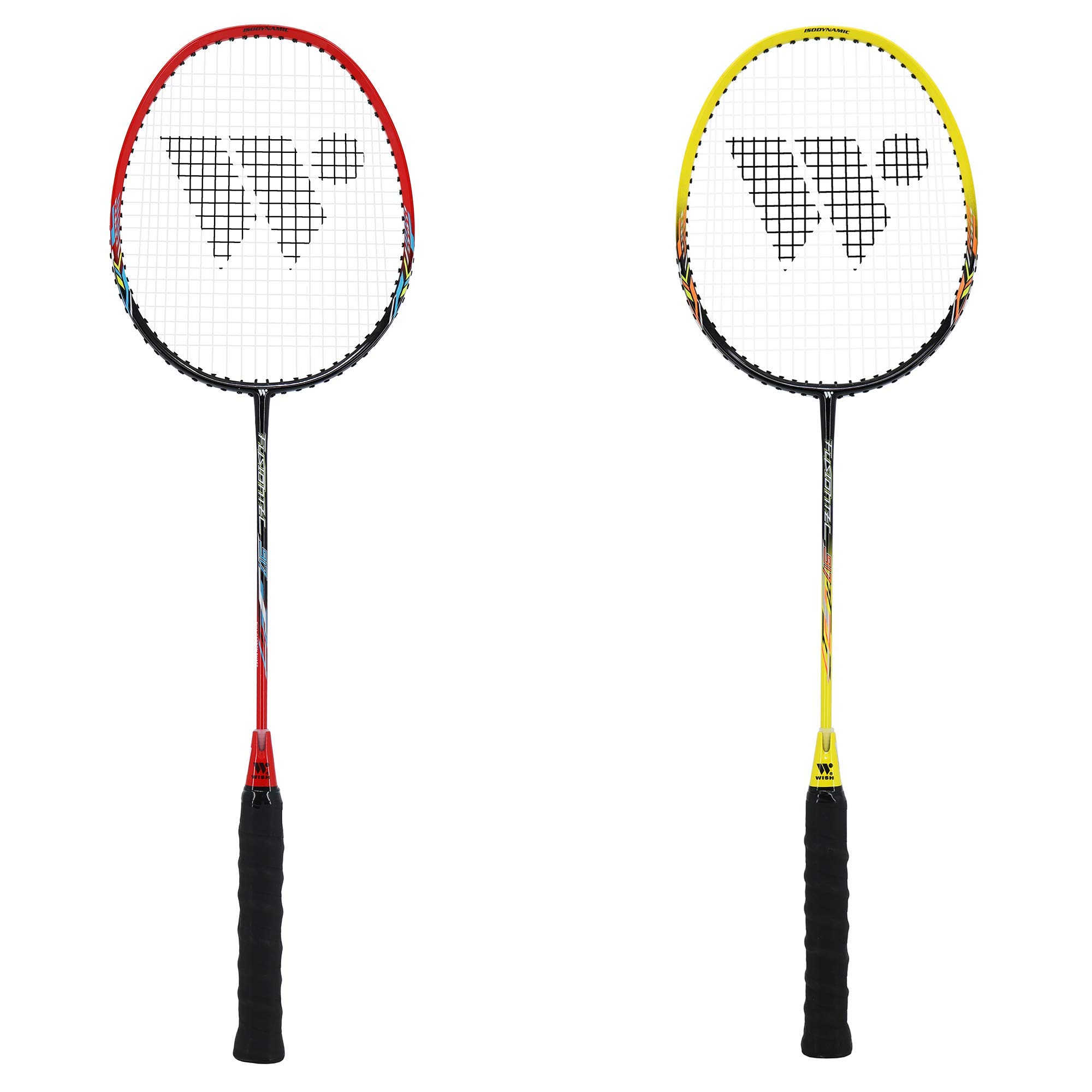 WISH FusionTec 917 – Badminton Racket and Case – Includes 1 Badminton Racket and 1 Badminton Bag – Excellent Badminton Grip – Great for Competitive Badminton Games, Yellow