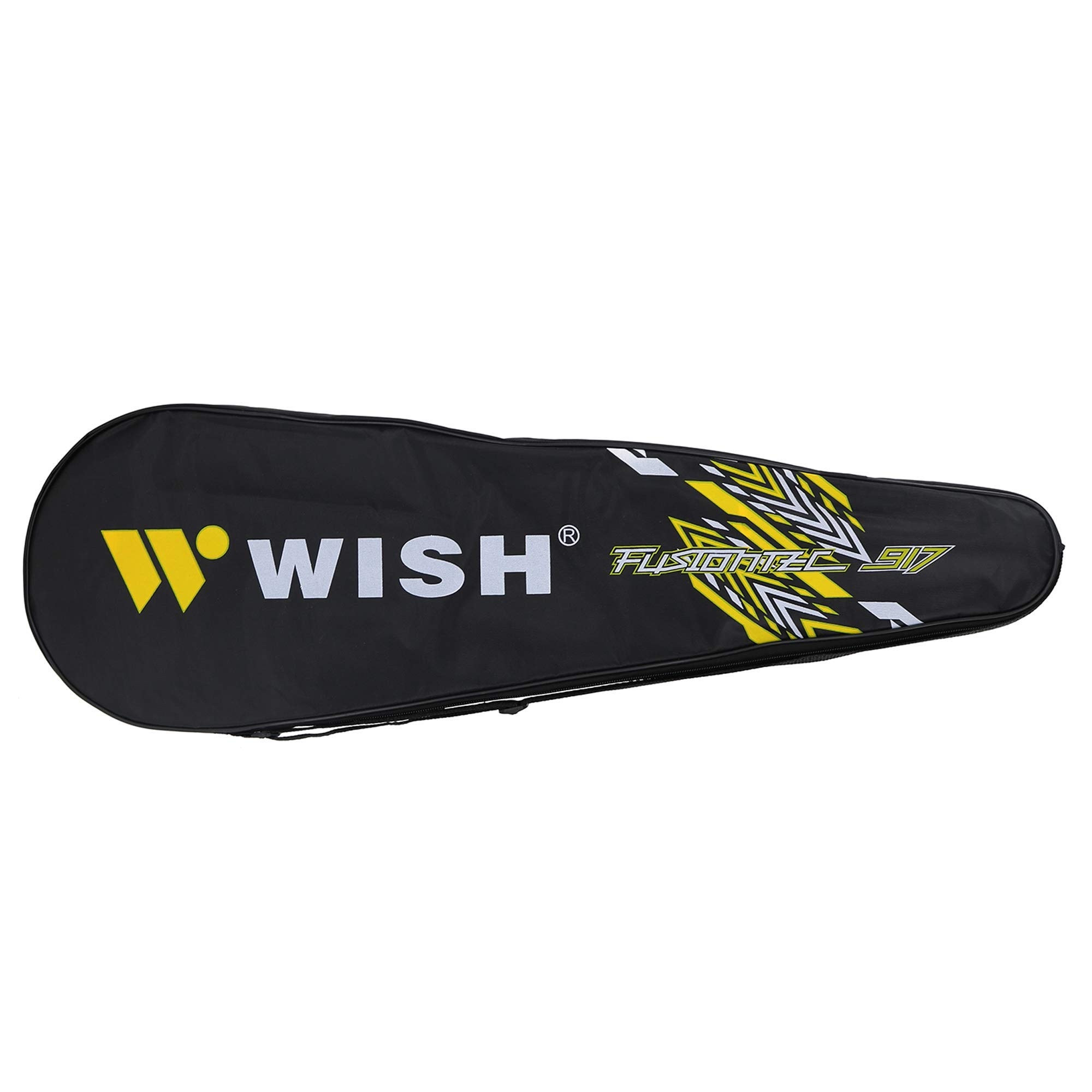 WISH FusionTec 917 – Badminton Racket and Case – Includes 1 Badminton Racket and 1 Badminton Bag – Excellent Badminton Grip – Great for Competitive Badminton Games, Yellow