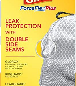 Glad Trash Bags, Tall Kitchen Garbage Bags ForceFlex Plus with Clorox, 13 Gallon, Lemon Fresh Bleach Scent 90 Count (Package May Vary), White-gray, Lemon Fresh