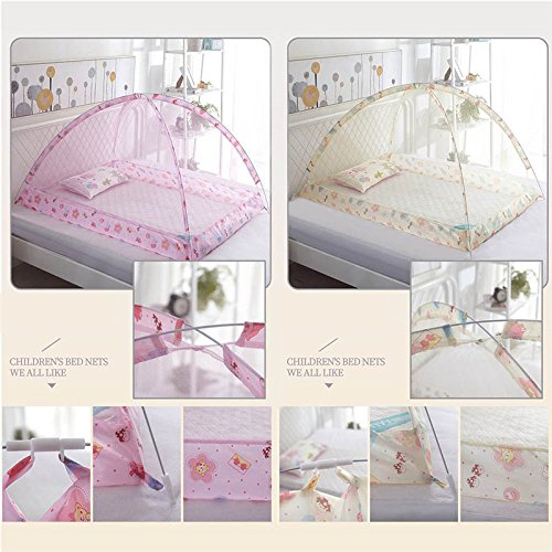 Rrut Baby Safety Net Tent, Premium Baby Bed Canopy Netting Cover Mesh Nursery Mosquito Net - Stylish and Sturdy Infant Crib Tent Net - Protect Your Baby from Falls or Bites Yellow 90CM×120CM