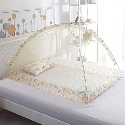 Rrut Baby Safety Net Tent, Premium Baby Bed Canopy Netting Cover Mesh Nursery Mosquito Net - Stylish and Sturdy Infant Crib Tent Net - Protect Your Baby from Falls or Bites Yellow 90CM×120CM