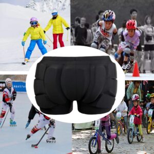 Reomoto Kids Hip Protection Pads Shorts Skiing Skating Snowboard Hip Protection Pads EVA 3D Padded Hip Bone Protection Pants for Teenagers Youth (Black, L)