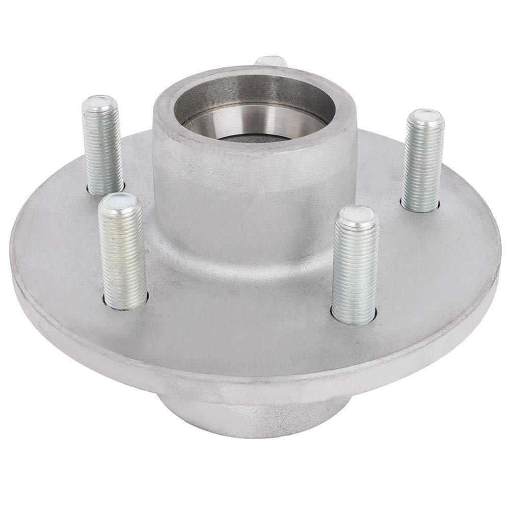 ECCPP Boat Trailer Hub Kit 5 Bolt 1 1/16 x 1 3/8 68149 & 44649 Silver Tapered Spindle Galvanized 3500lb Silver