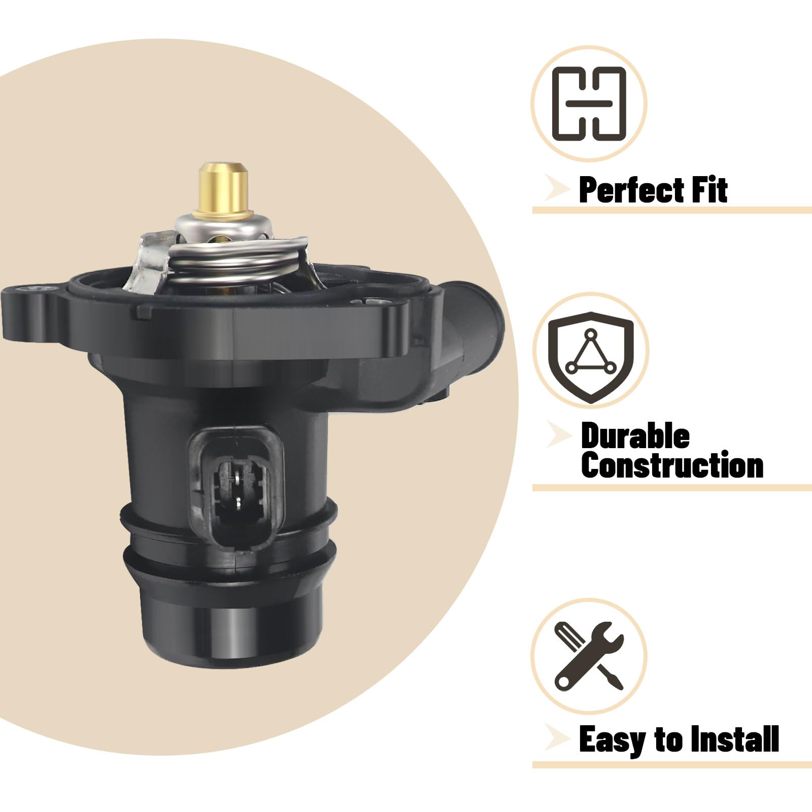 Upgraded 55565336 902-808 Engine Coolant Thermostat Housing Assembly Fit for 2011-2019 Che-vy Cru-ze Sonic Trax Limited 1.4 L Replaces 55593034 55579010 by Sikawai