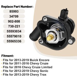 Upgraded 55565336 902-808 Engine Coolant Thermostat Housing Assembly Fit for 2011-2019 Che-vy Cru-ze Sonic Trax Limited 1.4 L Replaces 55593034 55579010 by Sikawai