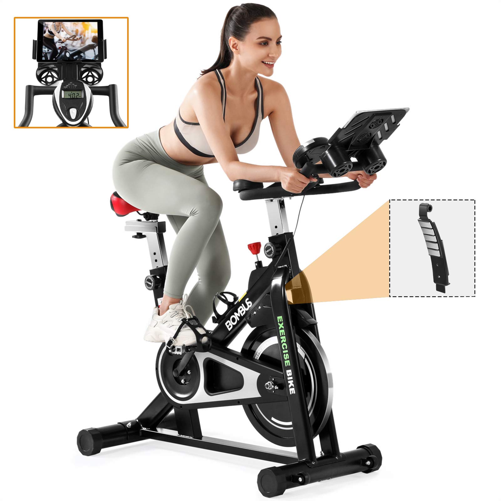 Spin Bike Smart Excersize Stationary Bikes for Home with Screen Magnetic Resistance Indoor Cycling 260lb Capacity