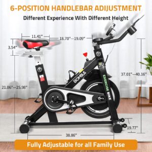 Spin Bike Smart Excersize Stationary Bikes for Home with Screen Magnetic Resistance Indoor Cycling 260lb Capacity