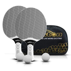 senston table tennis rackets set, professional table tennis racket with 3 balls, composite rubber ping pong paddle set