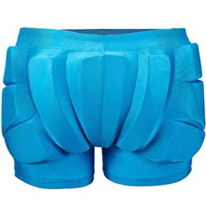 Reomoto Kids Hip Protection Pads Shorts Skiing Skating Snowboard Hip Protection Pads EVA 3D Padded Hip Bone Protection Pants for Teenagers (Blue, M)