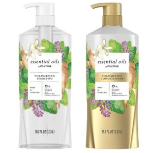 pantene essential oils volumizing shampoo and conditioner with mint & ginseng 38.2 fl / 1.13 l