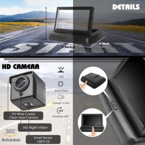 Baby Mirror for Car-Back Seat Baby Car Camera with Night Vision,View Infant in Rear Facing Seat with 4.3 Inch HD Display,Not Need to Turn Around,Observe The Baby's Every Move at Any Time while Driving