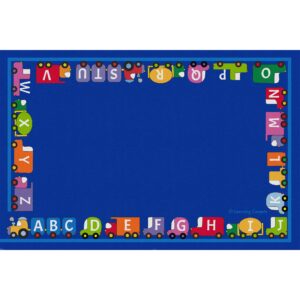 children's factory learning carpets myvalue 108"x72" caravan of cars rectangular alphabet rug, preschool kids/baby abc carpet, daycare furniture & playroom décor, multi (lc7006)