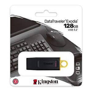 Kingston DataTraveler Exodia 128GB USB 3.2 Flash Drive DTX/128GB,Black