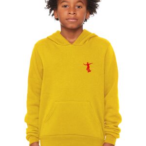 Daxton Youth Unisex Skateboarder Design Hoodie Mid-weight Fleece Sweatshirt,Gold,L