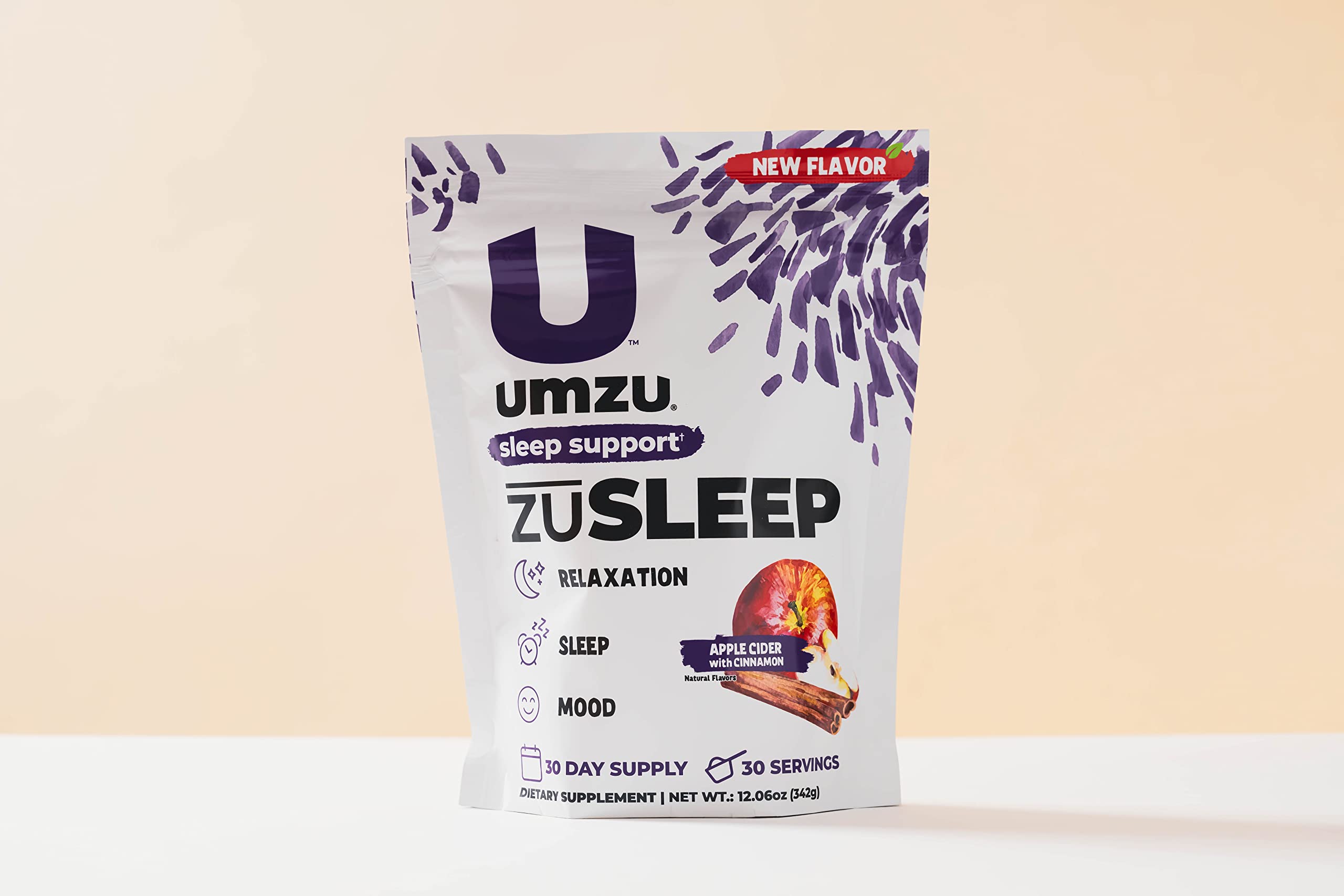 UMZU zuSleep - Natural Sleep & Relaxation Support - with Ashwagandha Root Extract, L-Theanine & Magnesium - Take 1x Daily with Water - 30 Day Supply - 12.6 oz - Apple Cider with Cinnamon