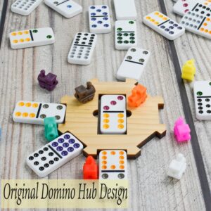 Bucher&Rossini Mexican Train Dominoes Set Double 15, 136 Colored dot Tiles with Hard EVA Carry Case for Kids & Adults Dominoes Board Game